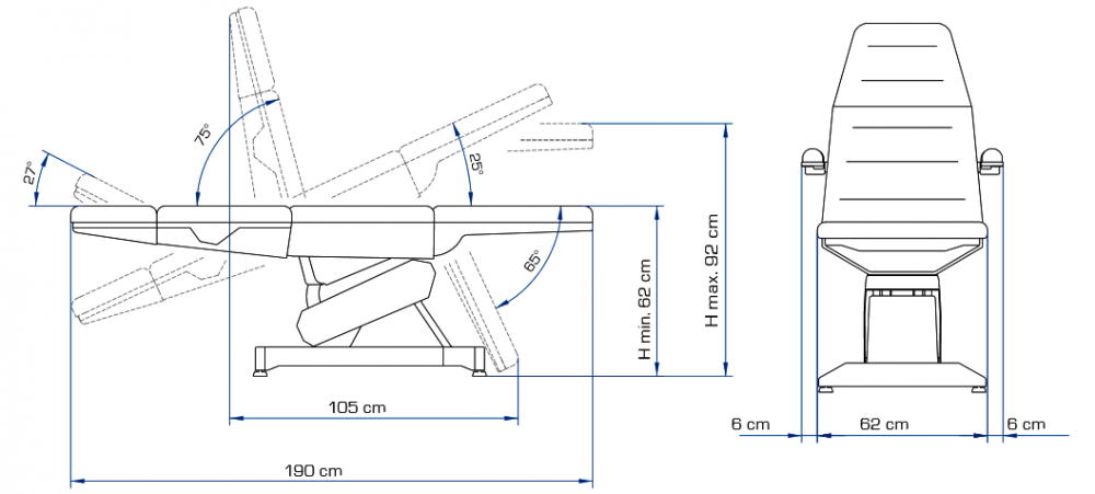 scaun dermatologie - estetica LEMI 3 | Produse medicale