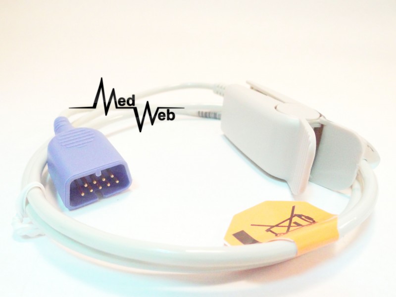 Cablu senzor pulsoximetru/SpO2 pt monitor functii vitale Nihon Kohden ...