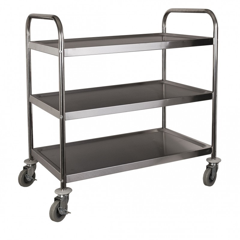 Masa instrumentar inox cu manere verticale si 3 blaturi | Produse medicale