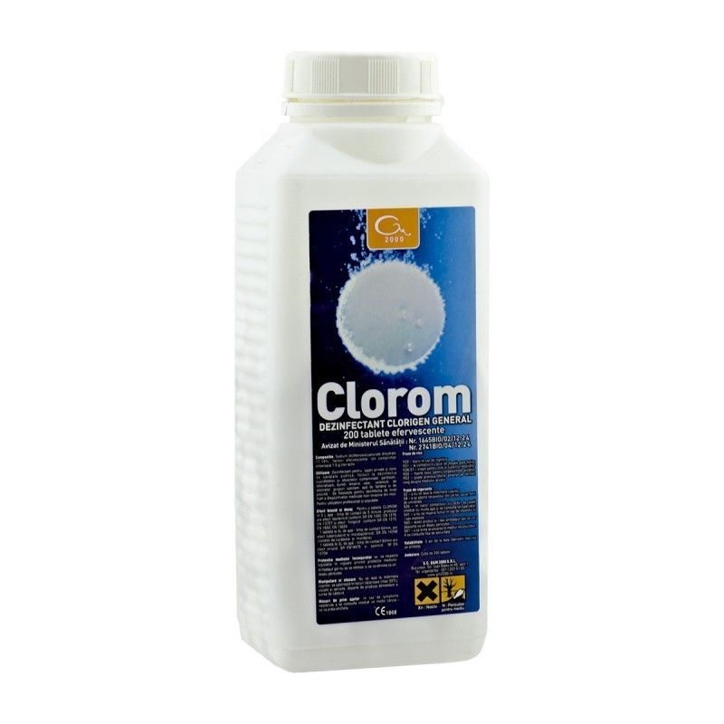 Clorom - Dezinfectant clorigen - 200 Tablete | Produse medicale